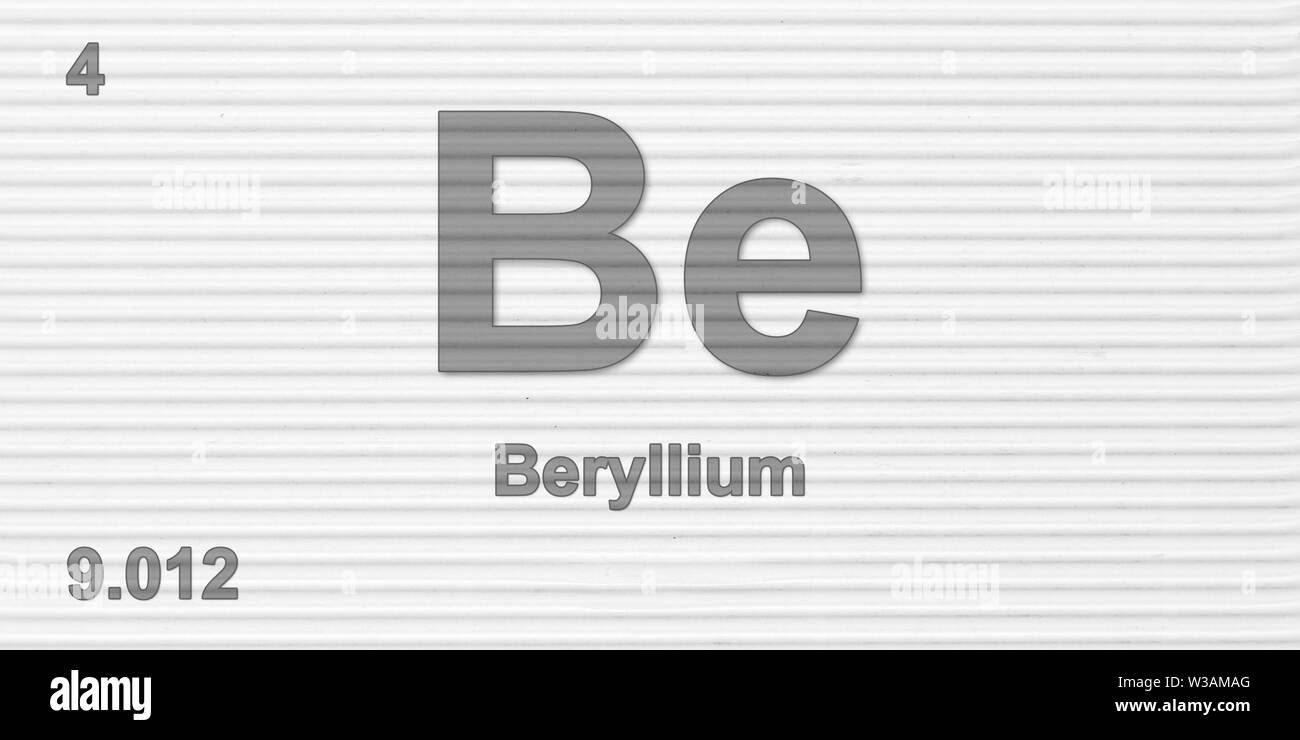Beryllium chemical element atomic data and symbol illustration backdrop ...