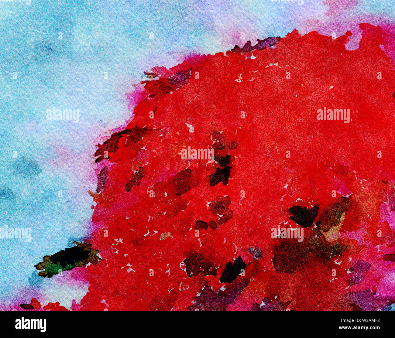 Abstract watercolor background with wet splashes of paint on paper ...