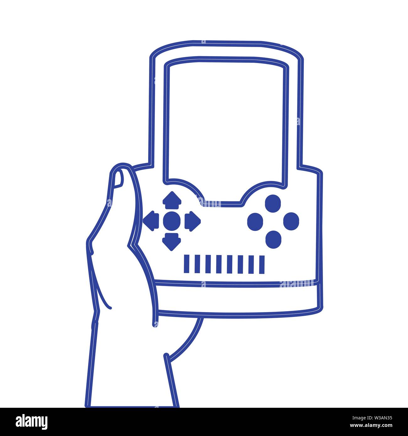 gamer hands with handle video game device vector illustration design ...
