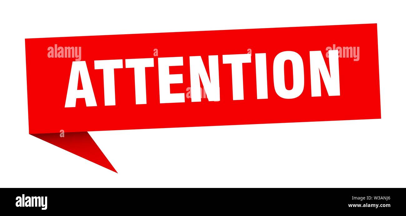 attention speech bubble. attention sign. attention banner Stock Vector ...