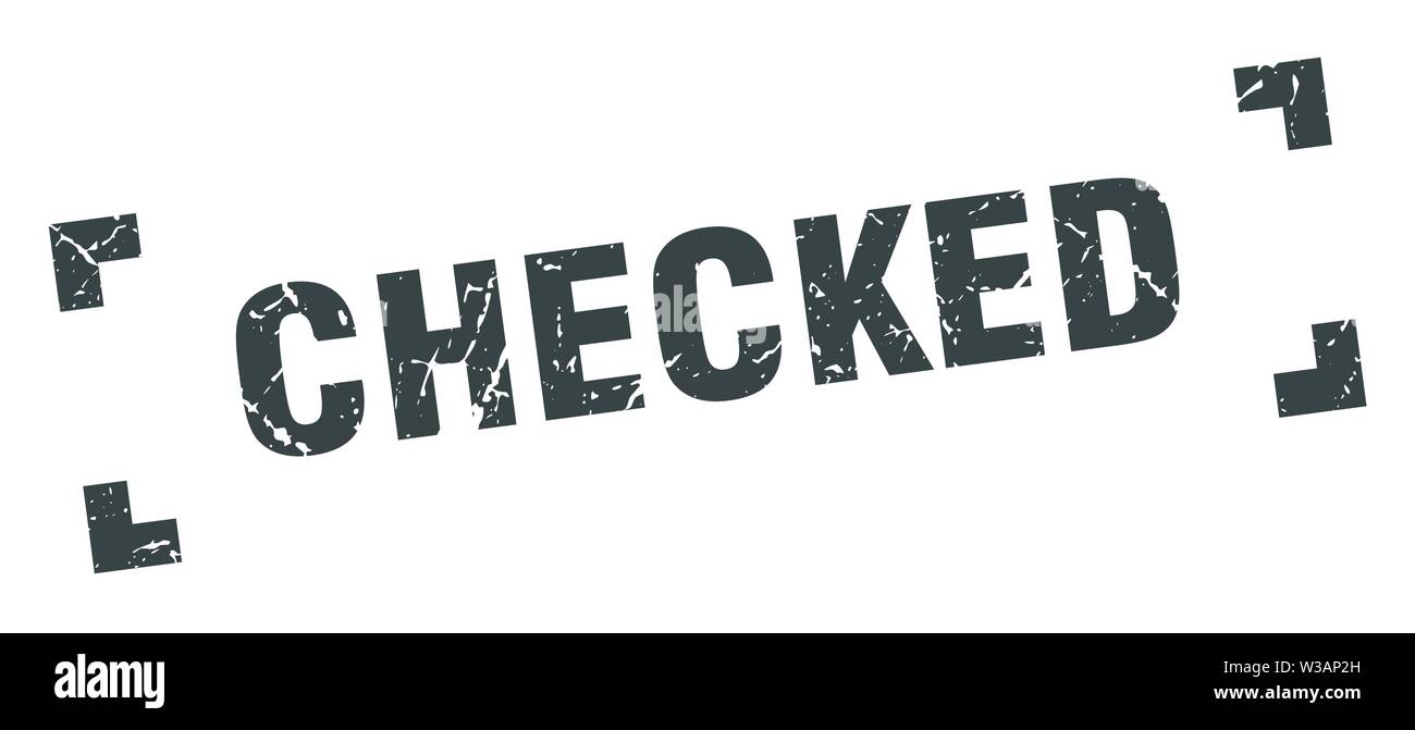 checked stamp. checked square grunge sign. checked Stock Vector Image ...