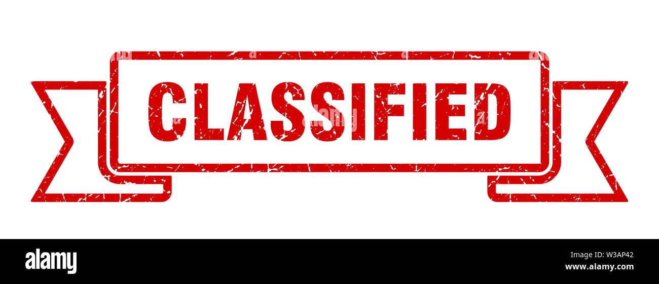 classified grunge ribbon. classified sign. classified banner Stock ...