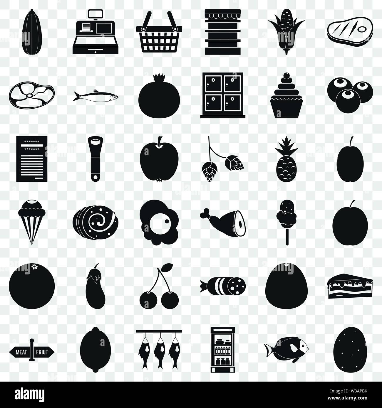 Meat icons set, simple style Stock Vector Image & Art - Alamy