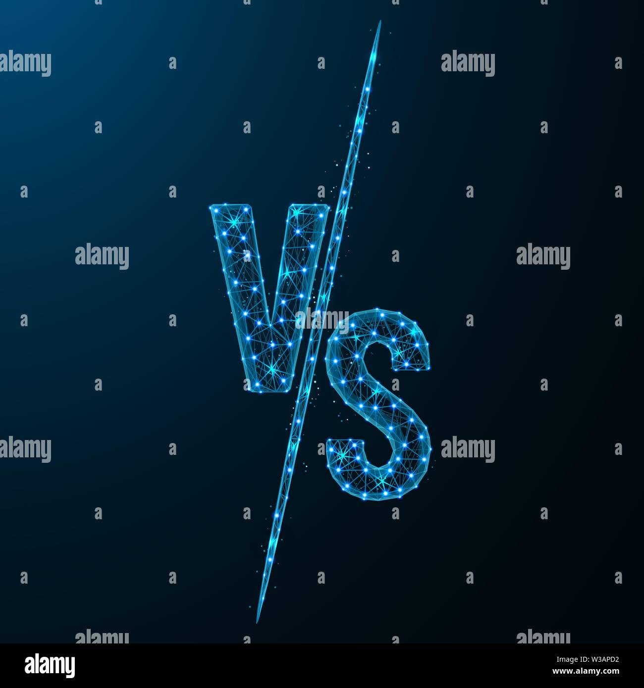 Versus Battle low poly design, Competition vs match game in polygonal ...