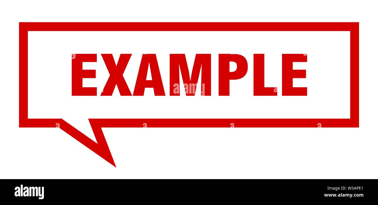 example sign. example square speech bubble. example Stock Vector Image ...