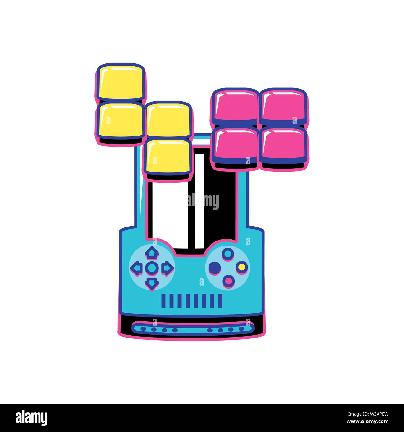handle video game with puzzle blocks vector illustration design Stock ...