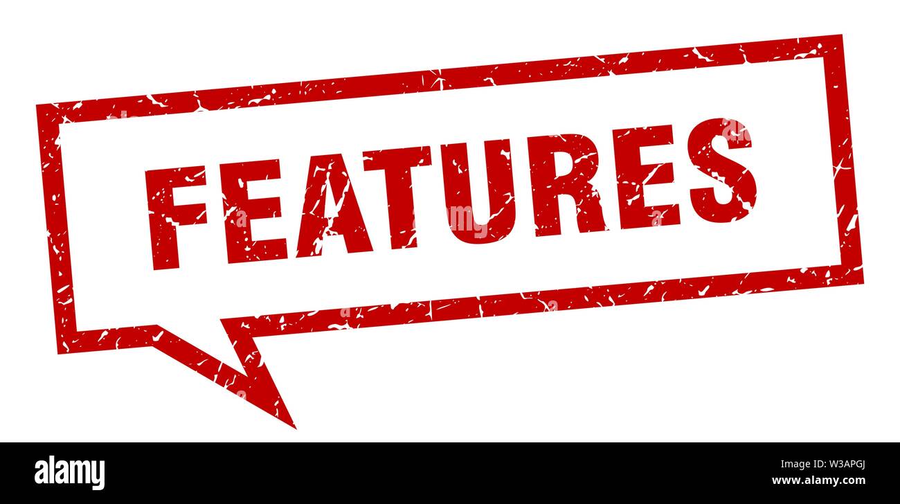 features sign. features square speech bubble. features Stock Vector ...