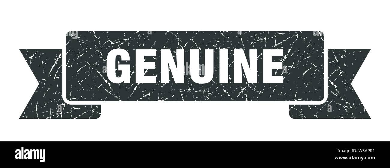 genuine grunge ribbon. genuine sign. genuine banner Stock Vector Image ...