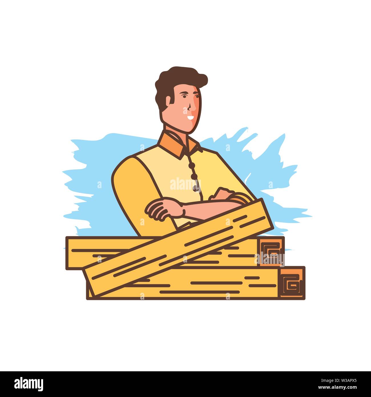 Repairman carpenter working wooden Cut Out Stock Images & Pictures - Alamy