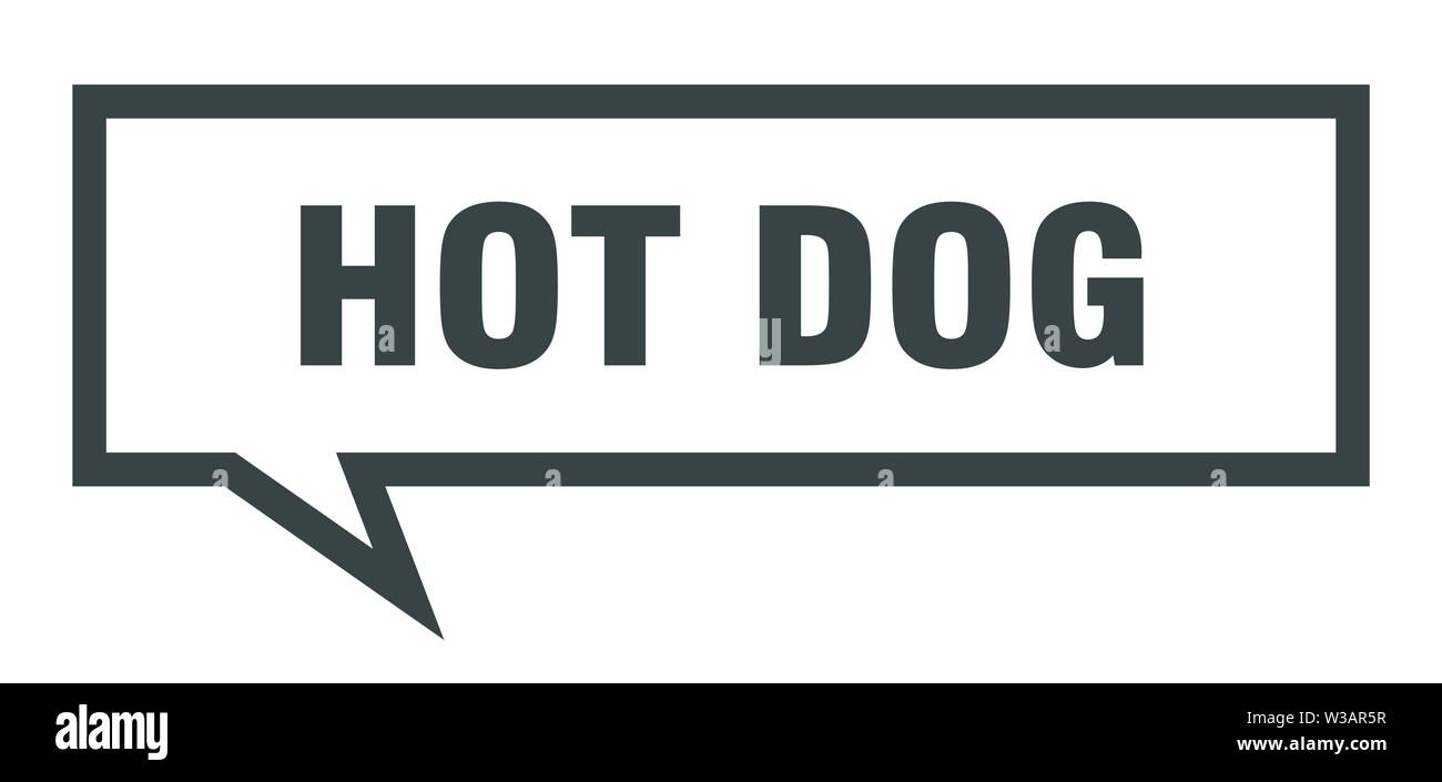 hot dog sign. hot dog square speech bubble. hot dog Stock Vector Image ...