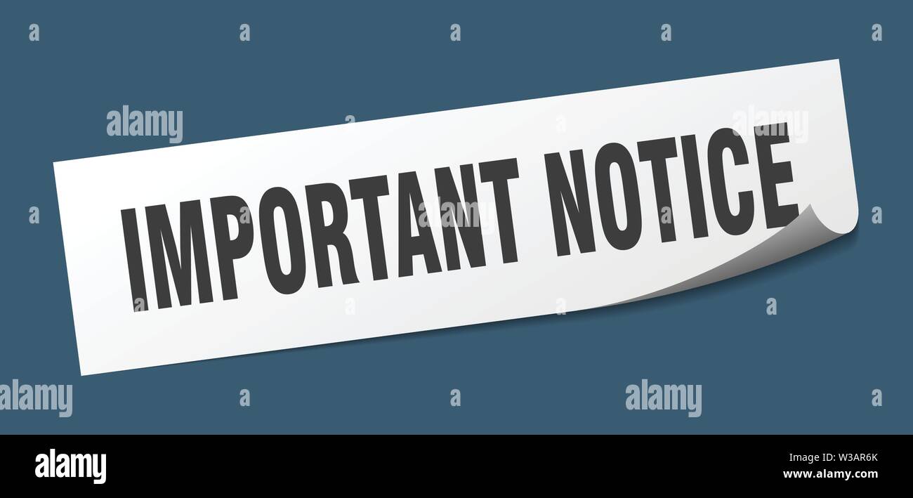 important notice sticker. important notice square isolated sign ...