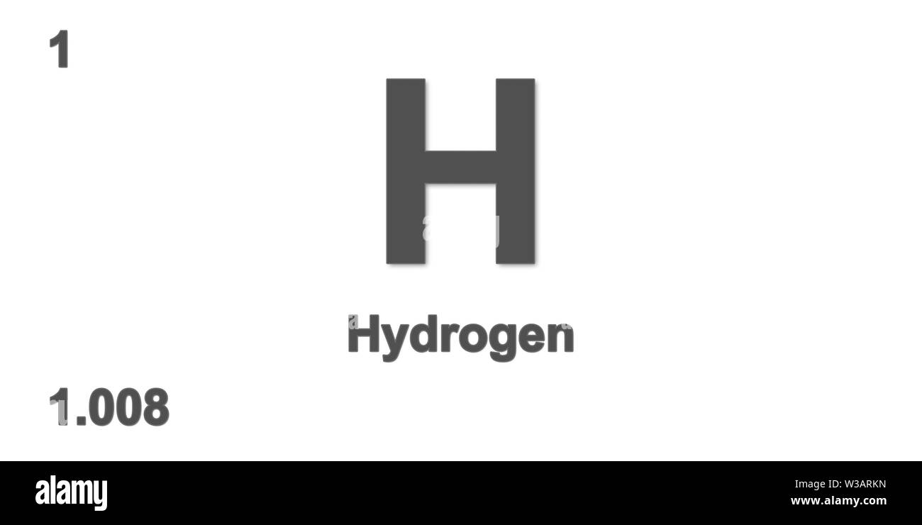Hydrogen chemical element atomic data and symbol illustration backdrop ...
