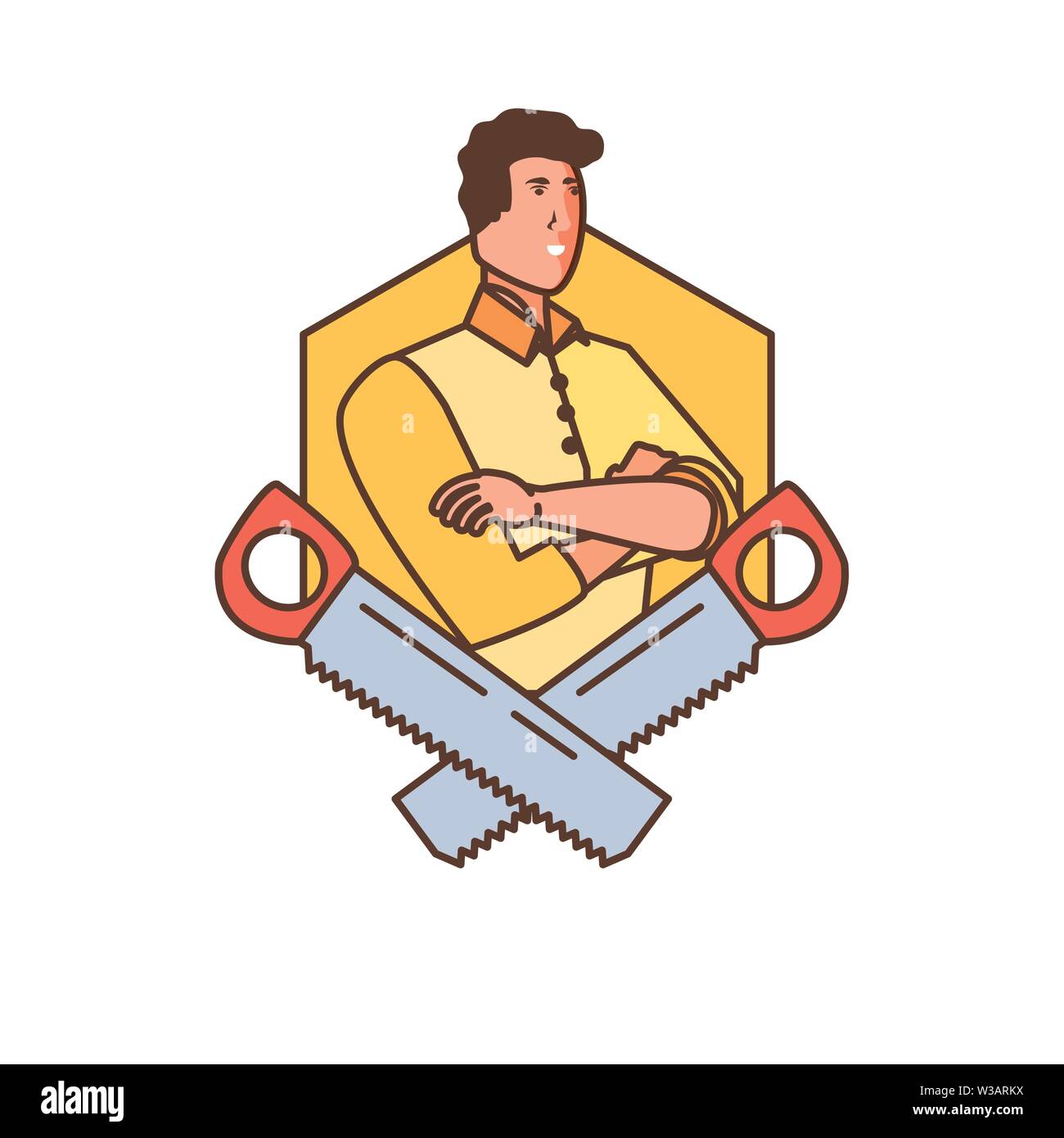 Person saws Stock Vector Images - Alamy