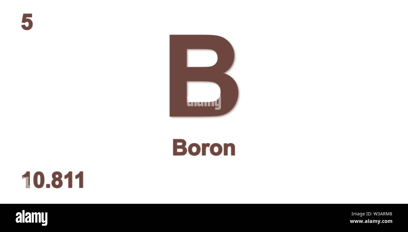 Boron chemical element atomic data and symbol illustration backdrop ...