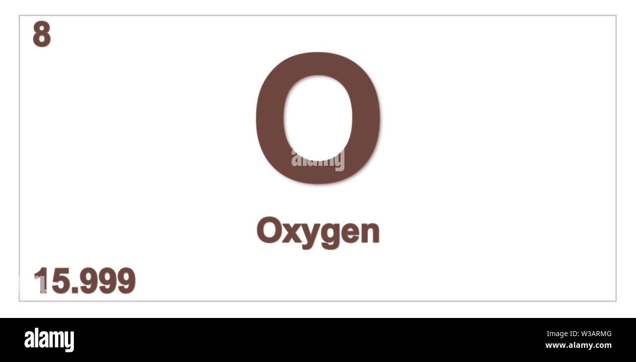 Oxygen chemical element atomic data and symbol illustration backdrop ...