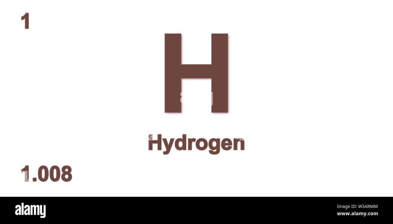 Hydrogen chemical element atomic data and symbol illustration backdrop ...