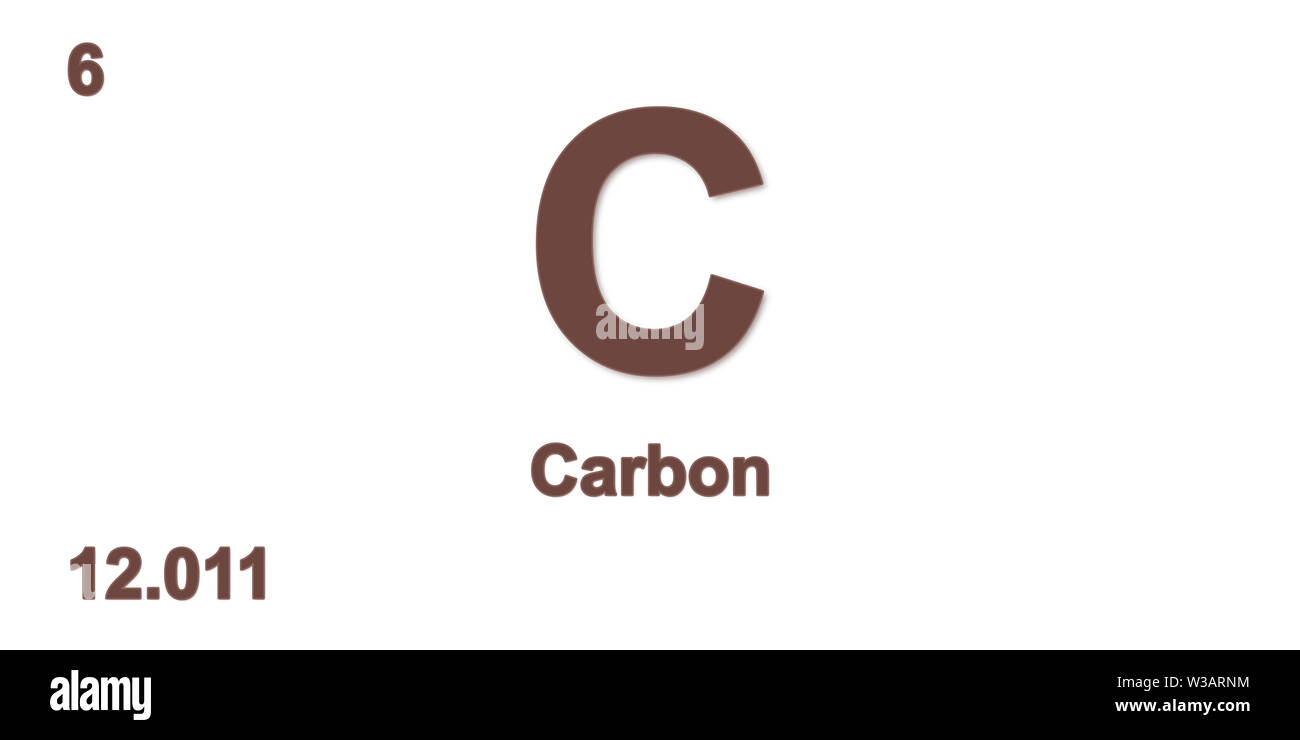 Carbon chemical element atomic data and symbol illustration backdrop ...