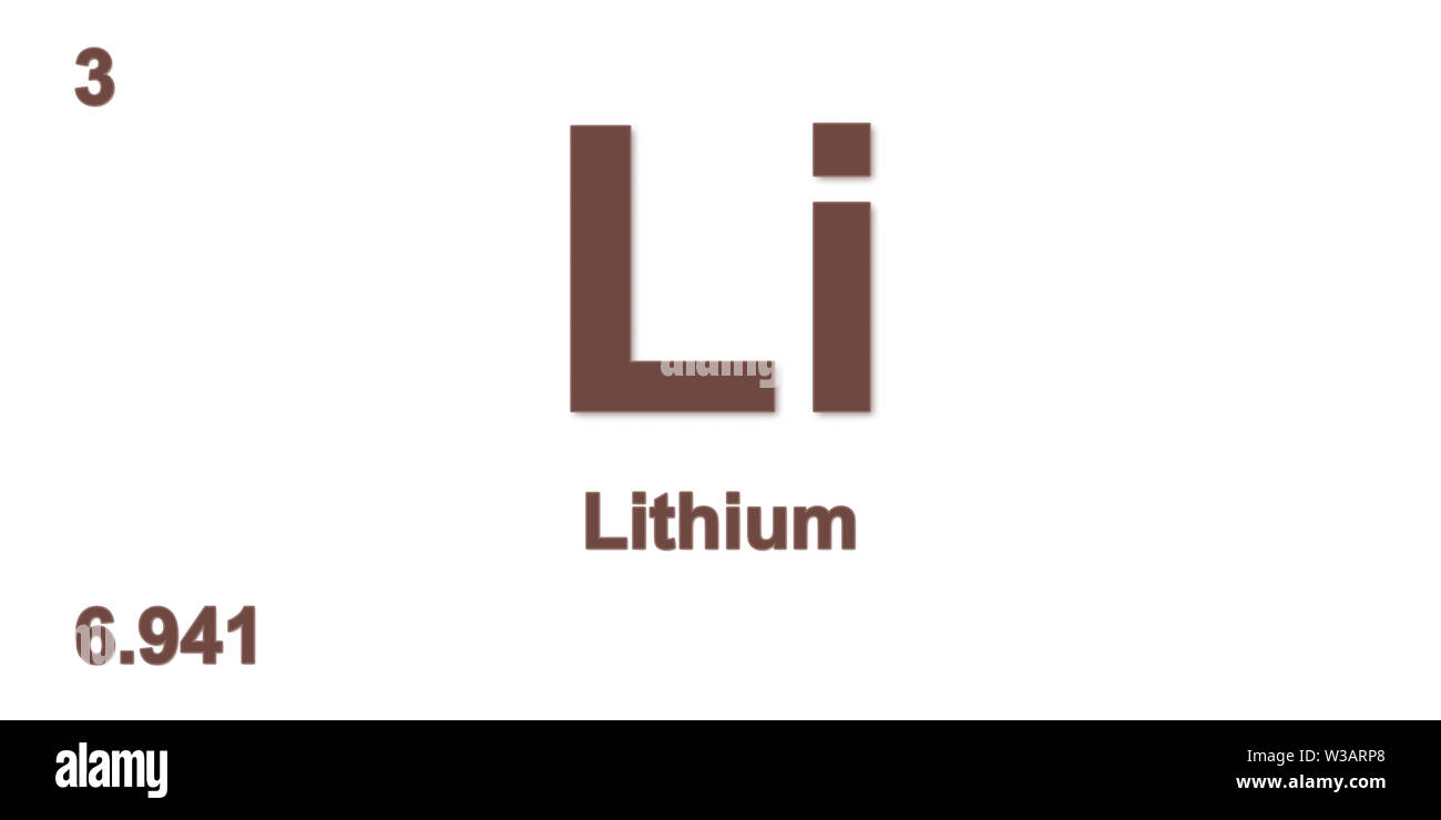 Lithium chemical element atomic data illustration backdrop Stock Photo ...