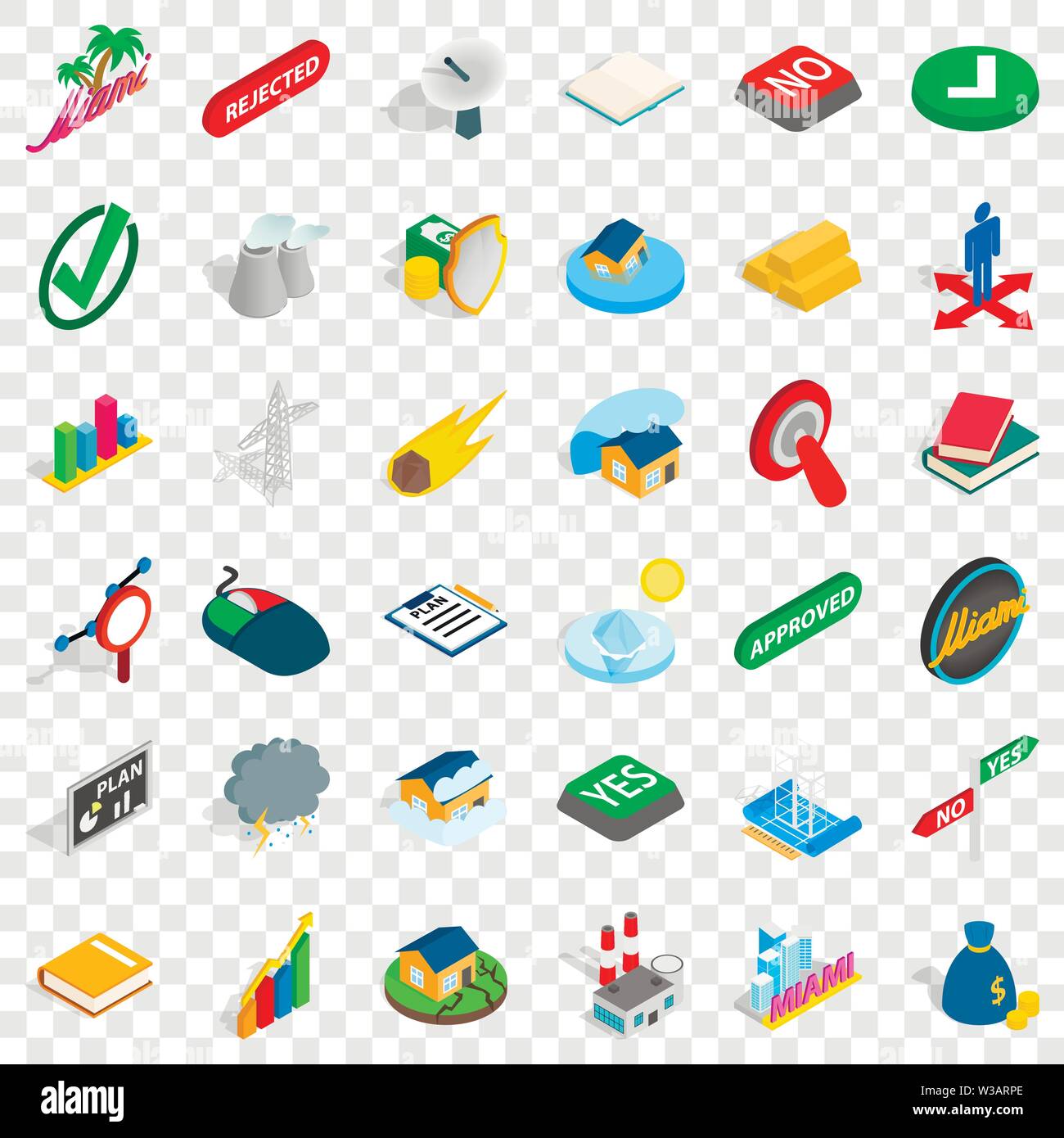 Sinking house icons set, isometric style Stock Vector Image & Art - Alamy