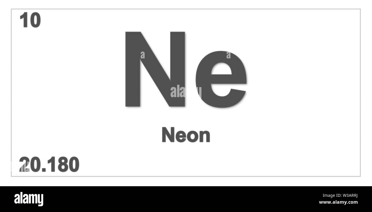 Neon chemical element atomic data and symbol illustration backdrop ...
