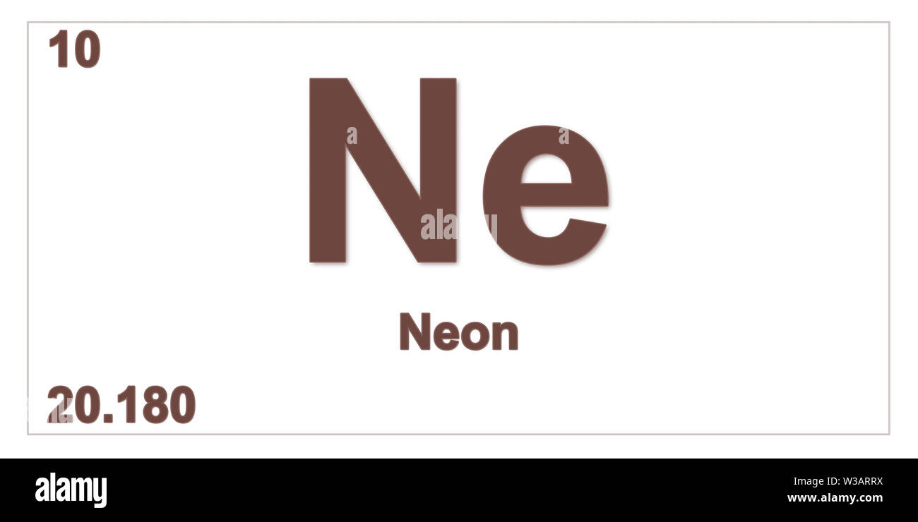 Neon chemical element atomic data and symbol illustration backdrop ...