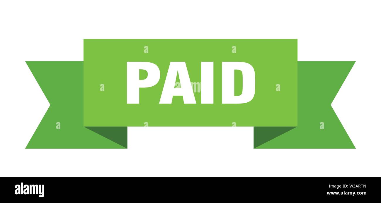 paid ribbon. paid isolated sign. paid banner Stock Vector Image & Art ...