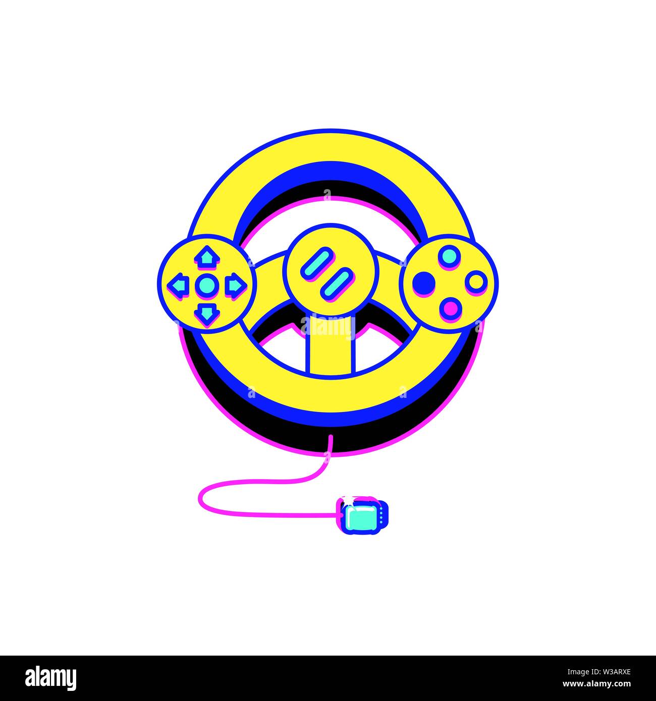 video game car wheel control vector illustration design Stock Vector ...