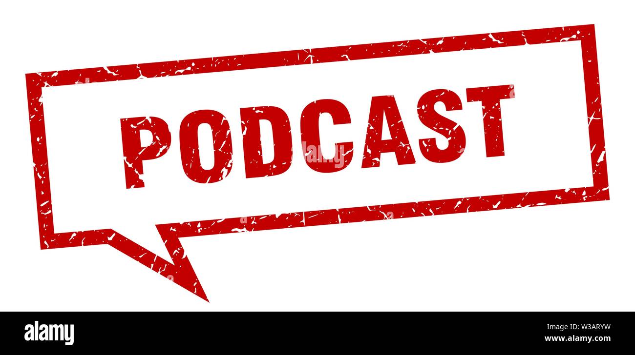 podcast sign. podcast square speech bubble. podcast Stock Vector Image ...