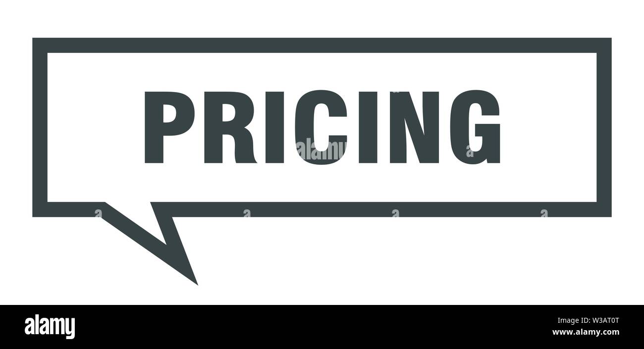 pricing sign. pricing square speech bubble. pricing Stock Vector Image ...
