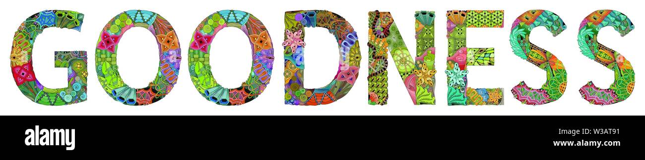 Word goodness. Vector zentangle object for decoration Stock Vector ...