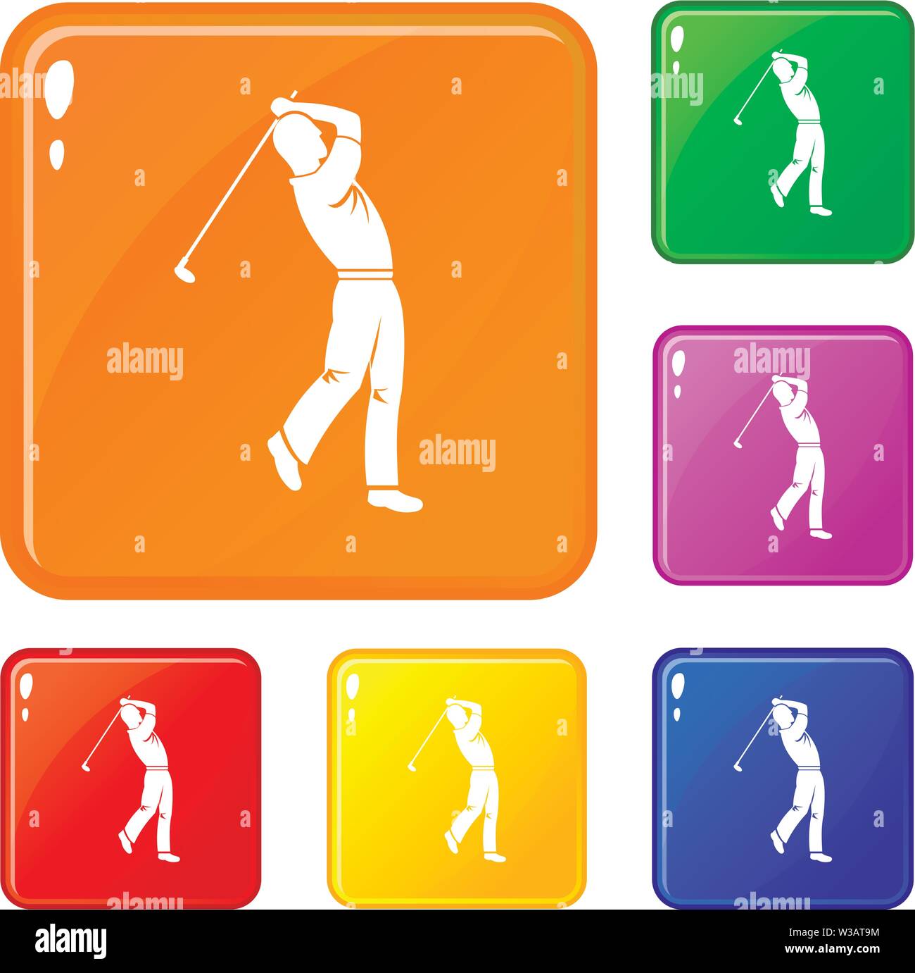 Golf player icons set vector color Stock Vector Image & Art - Alamy