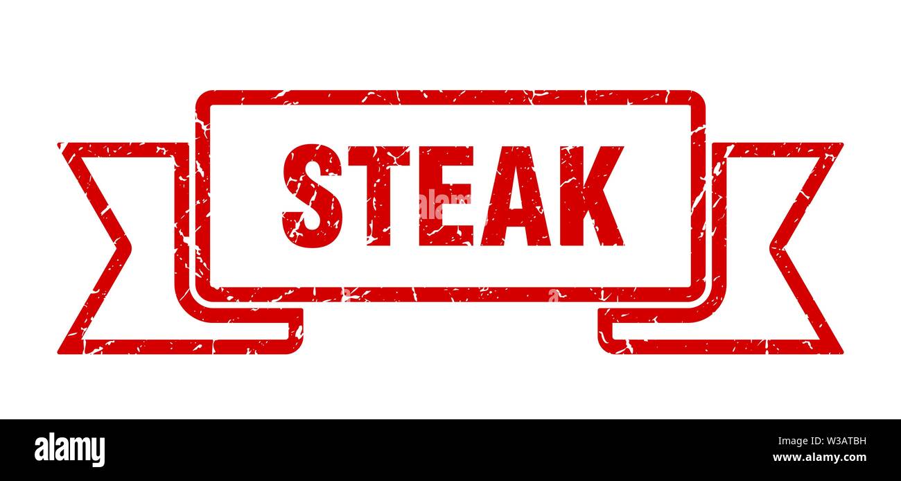 steak grunge ribbon. steak sign. steak banner Stock Vector Image & Art ...