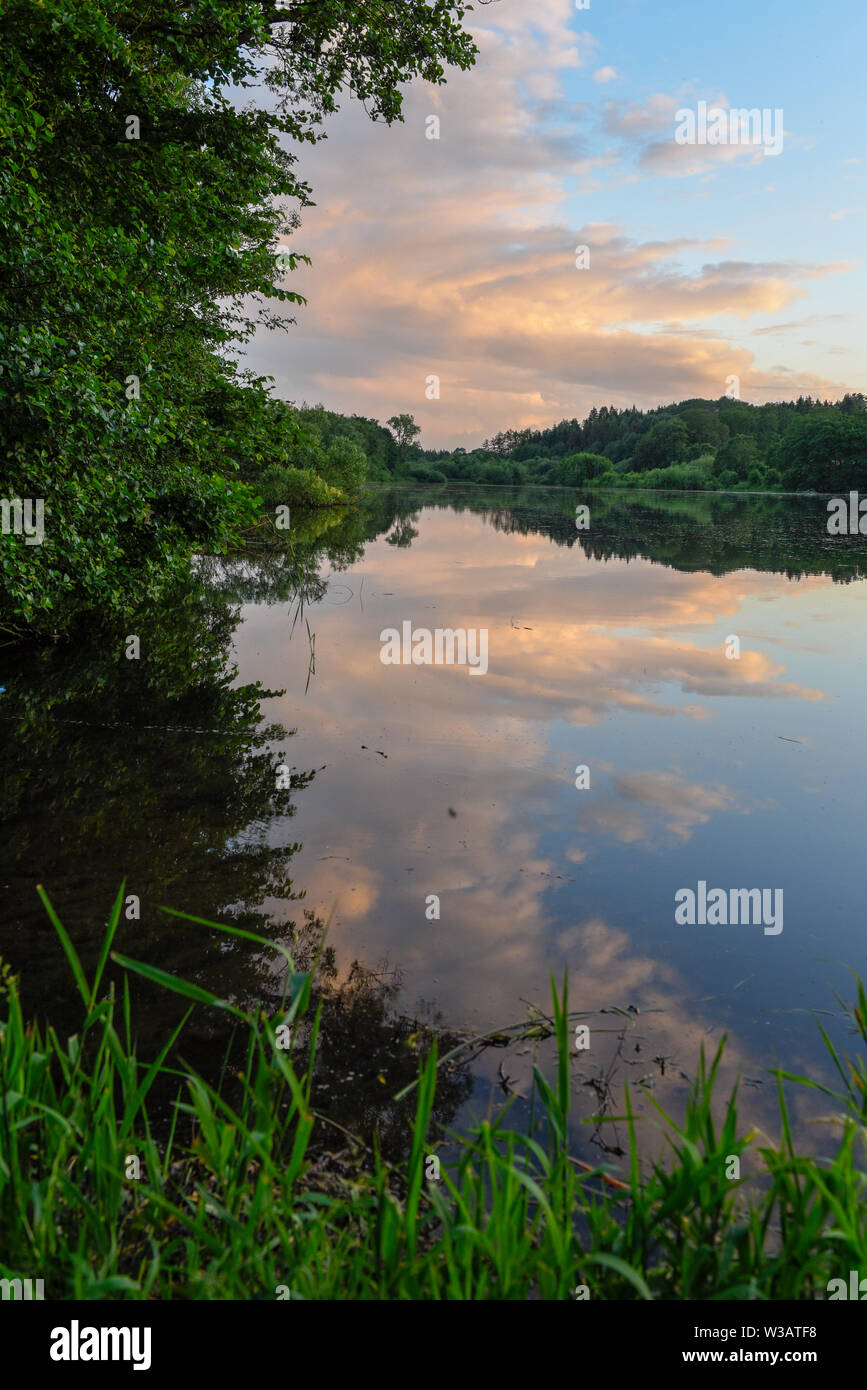 Landscape of the lake at Vestbirk on Denmark Stock Photo - Alamy