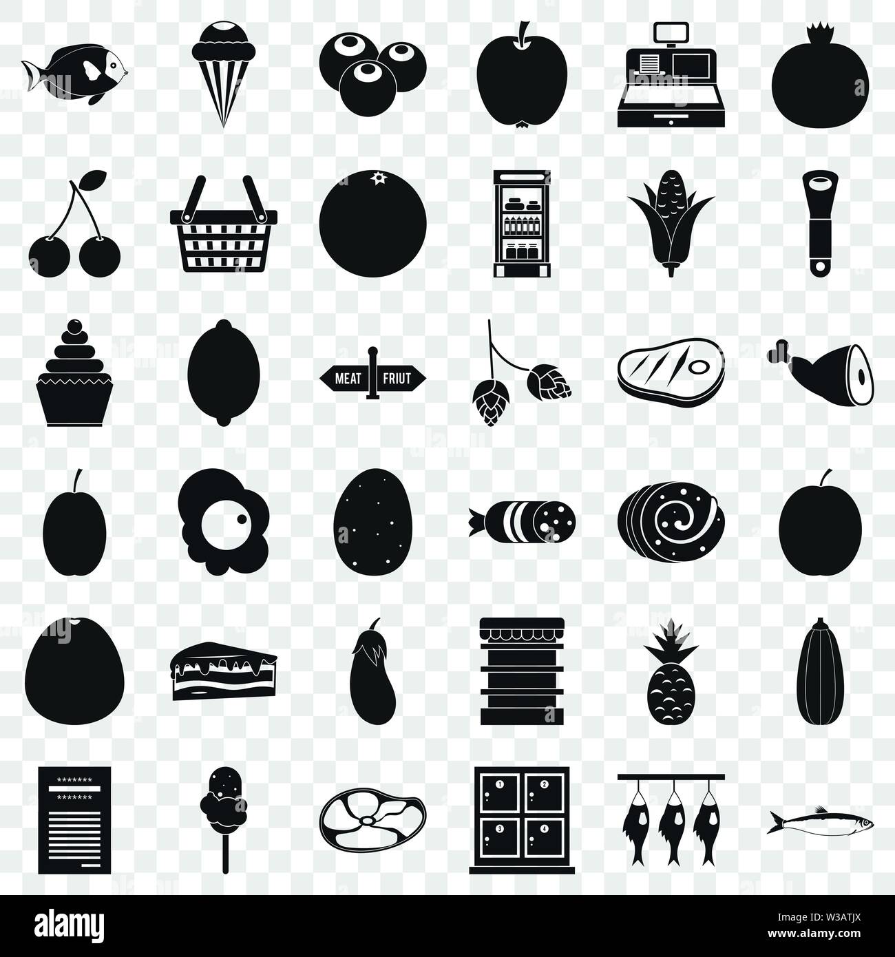 Basket icons set, simple style Stock Vector Image & Art - Alamy