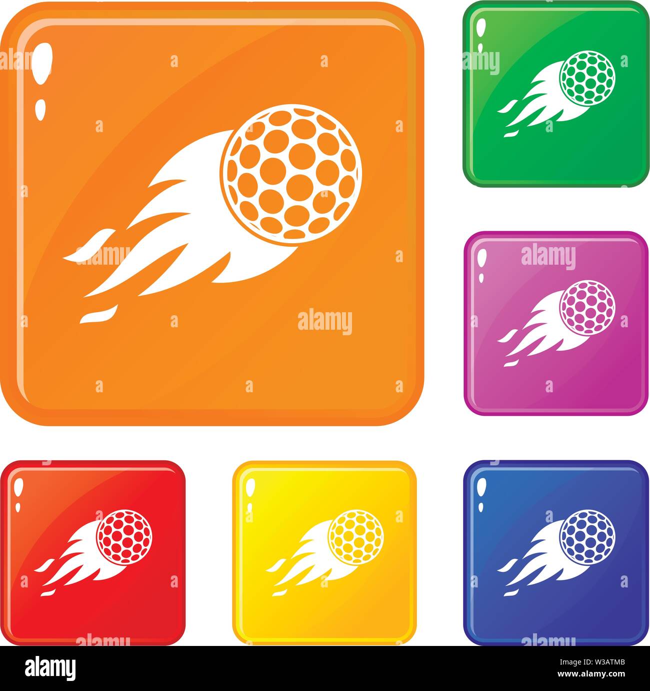 Burning golf ball icons set vector color Stock Vector Image & Art - Alamy
