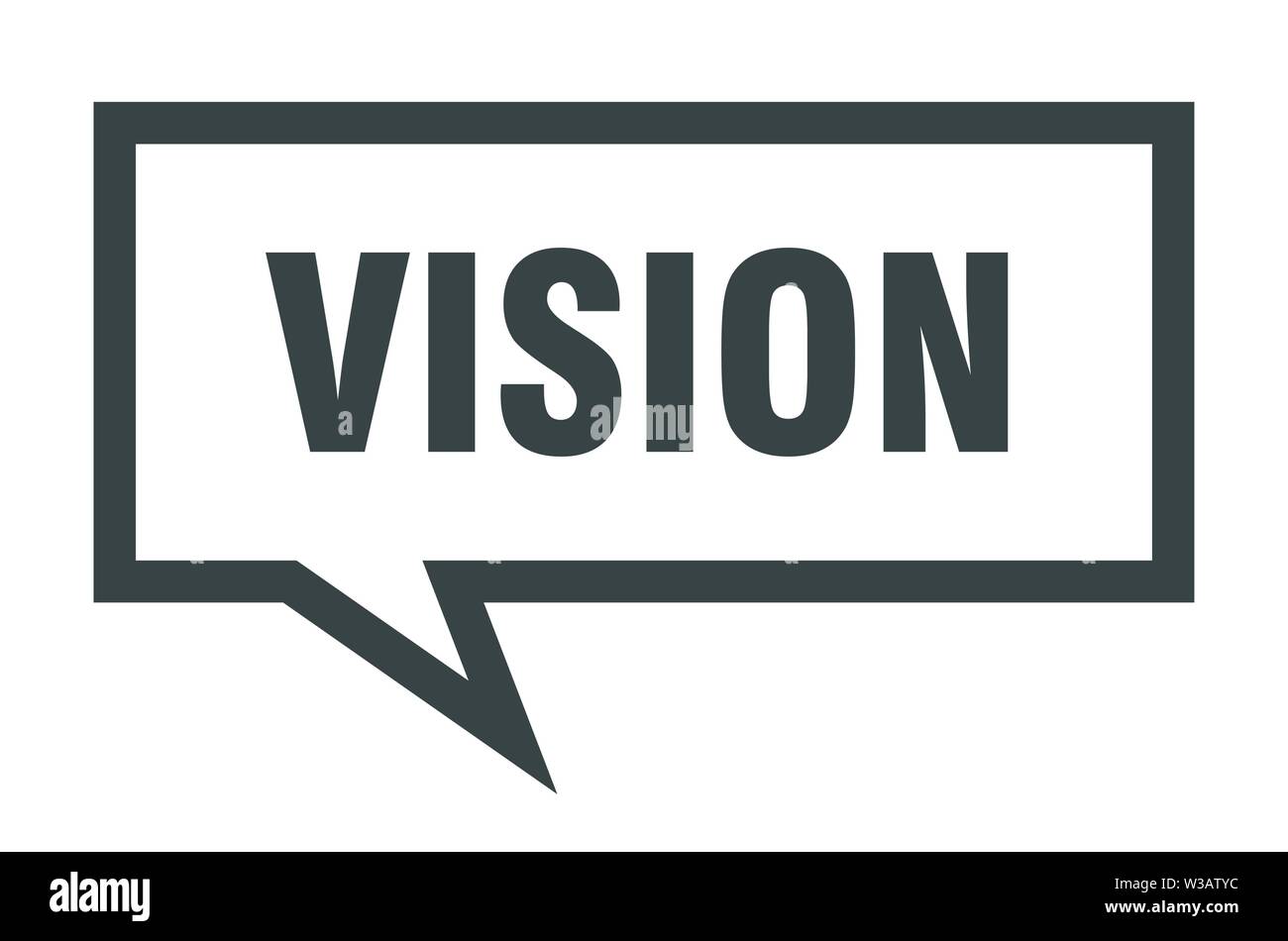 vision sign. vision square speech bubble. vision Stock Vector Image ...