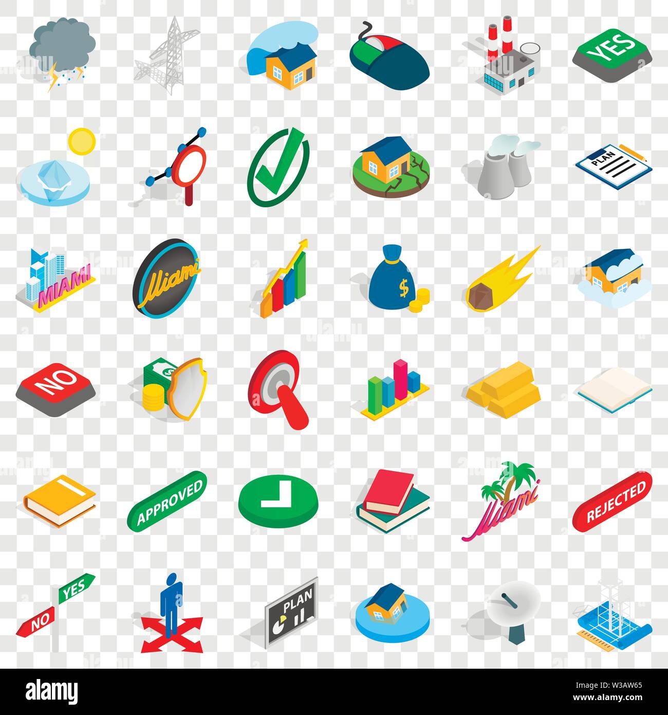 Tower icons set, isometric style Stock Vector Image & Art - Alamy