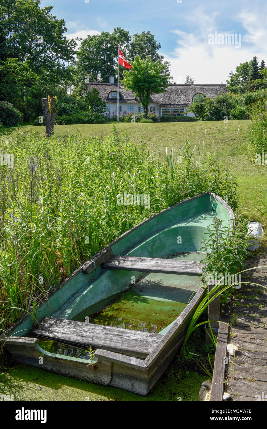 Traditional house at the lake of Vestbirk on Denmark Stock Photo - Alamy