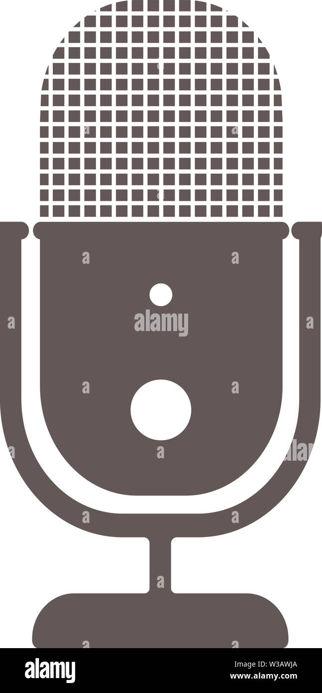 simple flat voice recording microphone icon or symbol vector ...