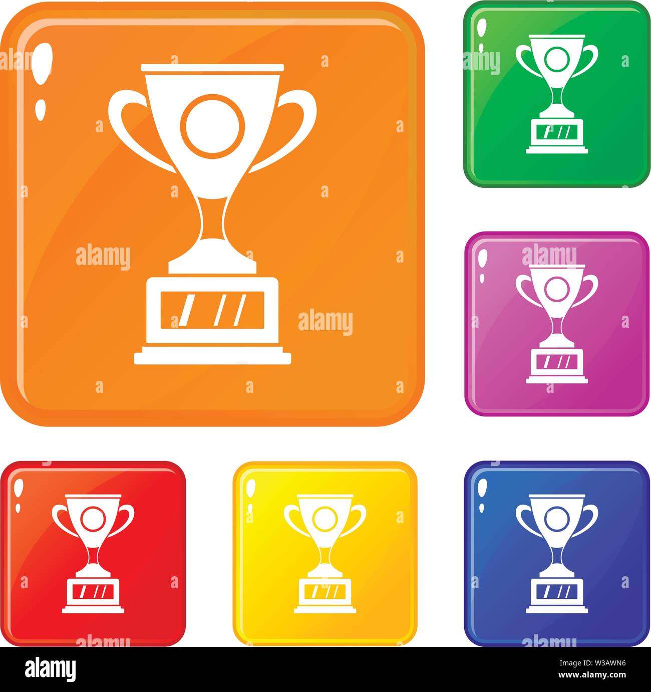 Winner cup icons set vector color Stock Vector Image & Art - Alamy