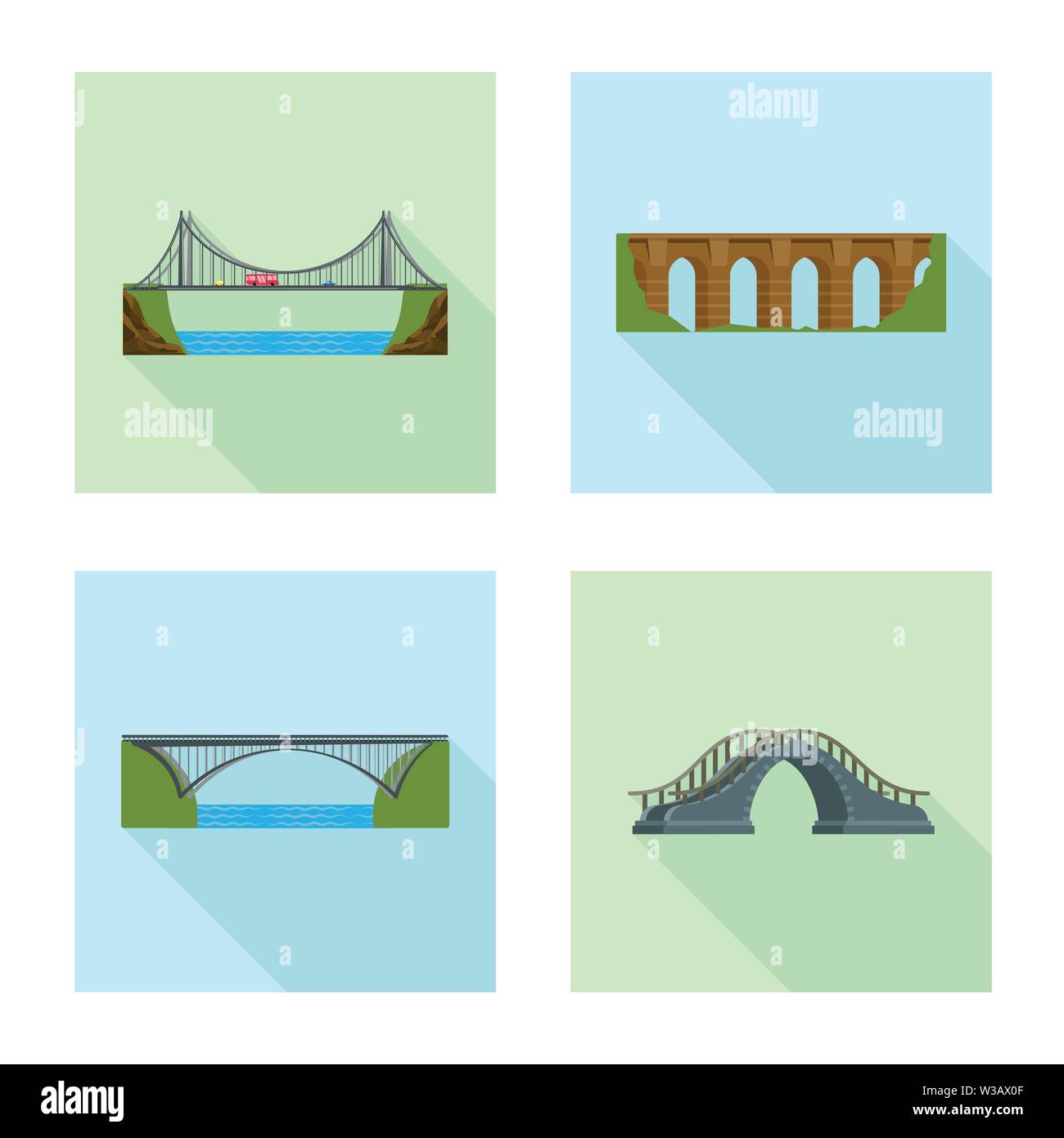 Vector design of bridgework and bridge icon. Collection of bridgework ...