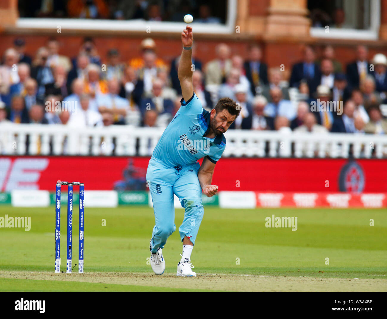 London, UK. 14th July, 2019. LONDON, ENGLAND. JULY 14: Liam Plunkett of ...