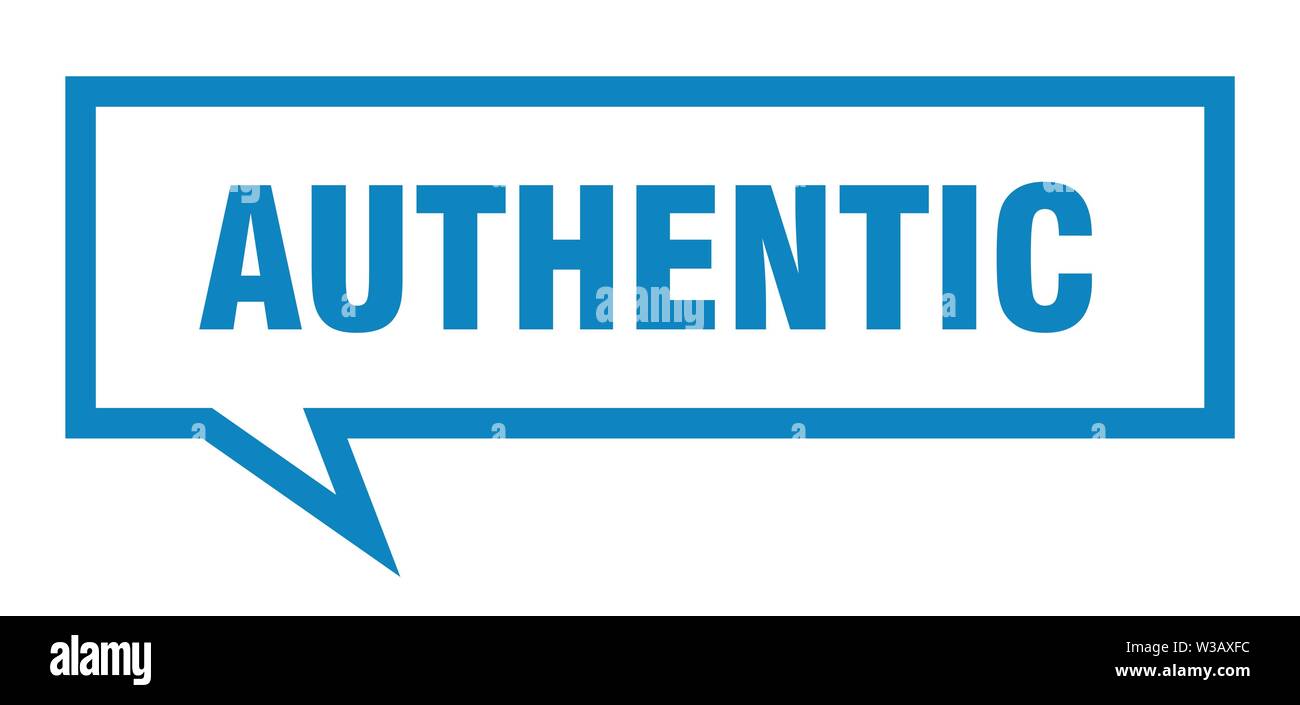 authentic sign. authentic square speech bubble. authentic Stock Vector ...