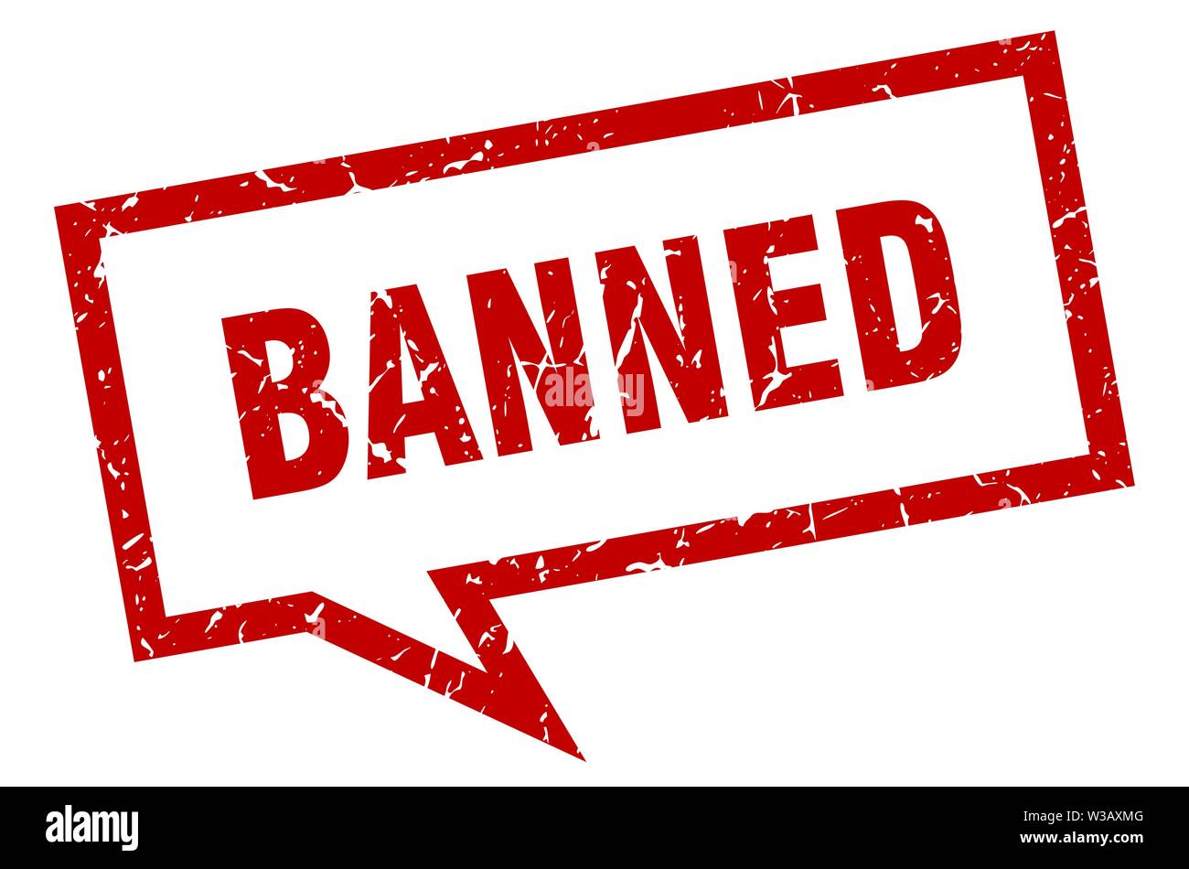 banned sign. banned square speech bubble. banned Stock Vector Image ...