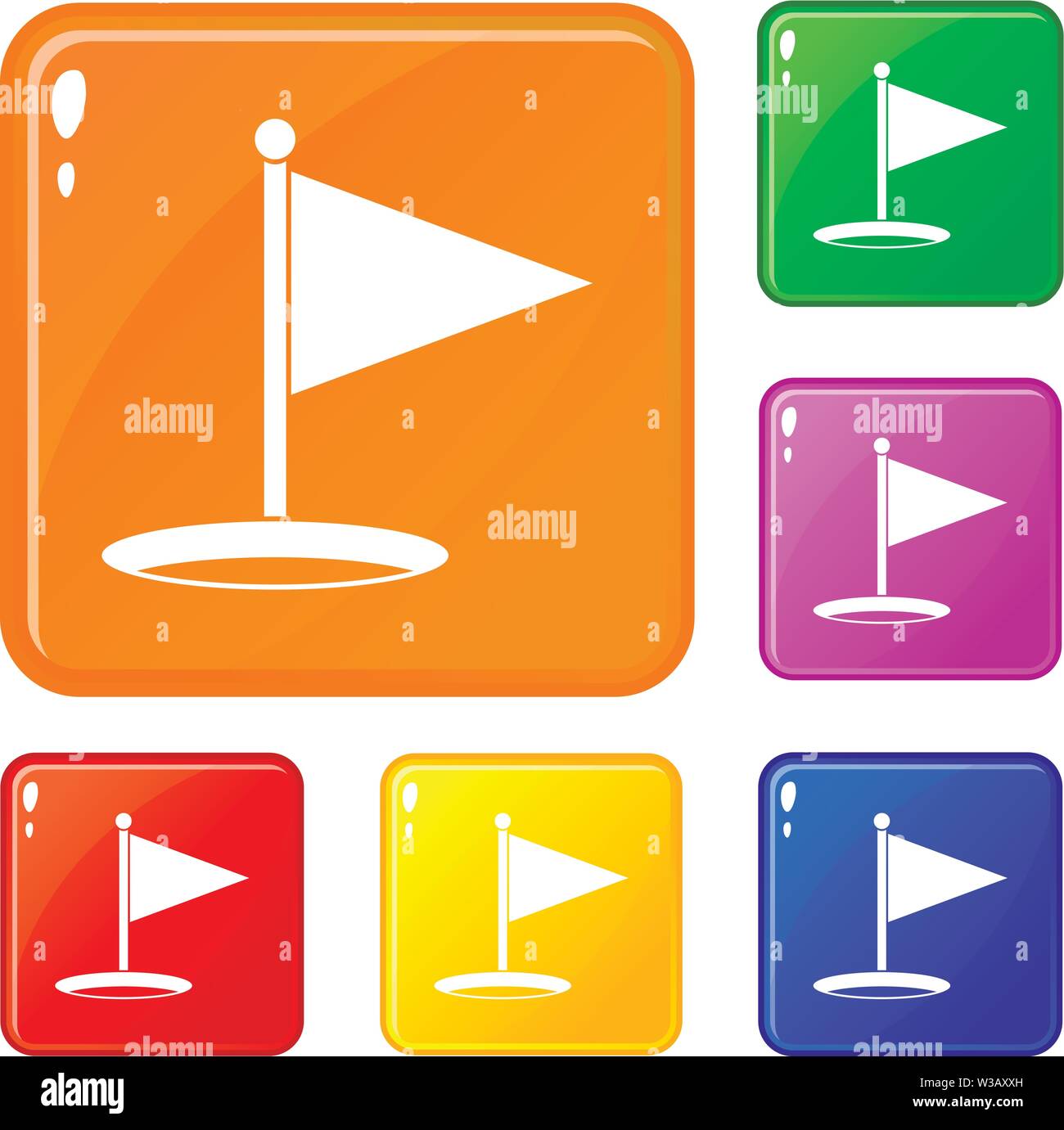 Golf flag icons set vector color Stock Vector Image & Art - Alamy