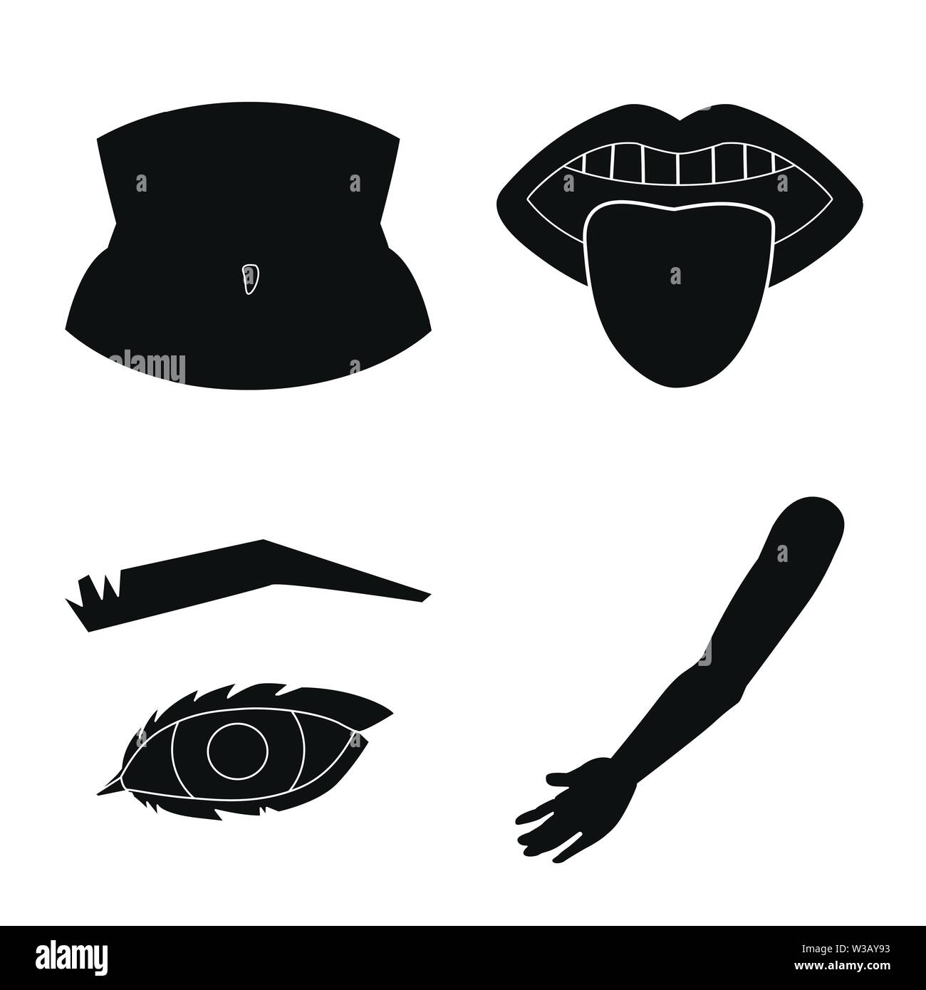 Vector design of body and part sign. Collection of body and anatomy ...