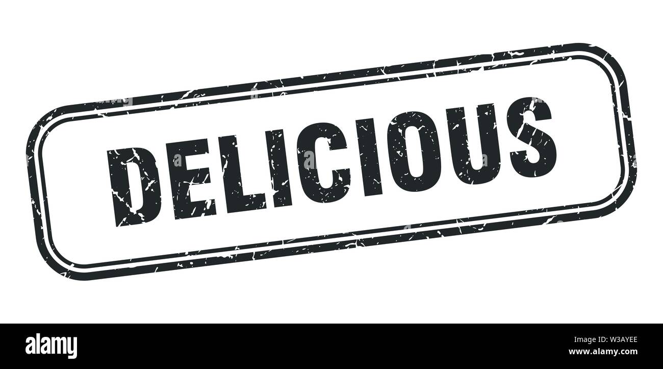 delicious stamp. delicious square grunge sign. delicious Stock Vector ...