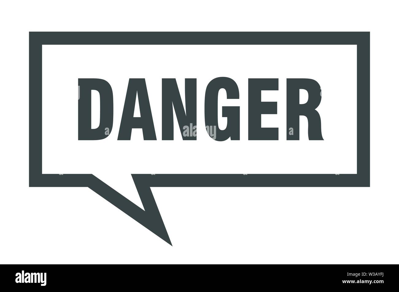 danger sign. danger square speech bubble. danger Stock Vector Image ...