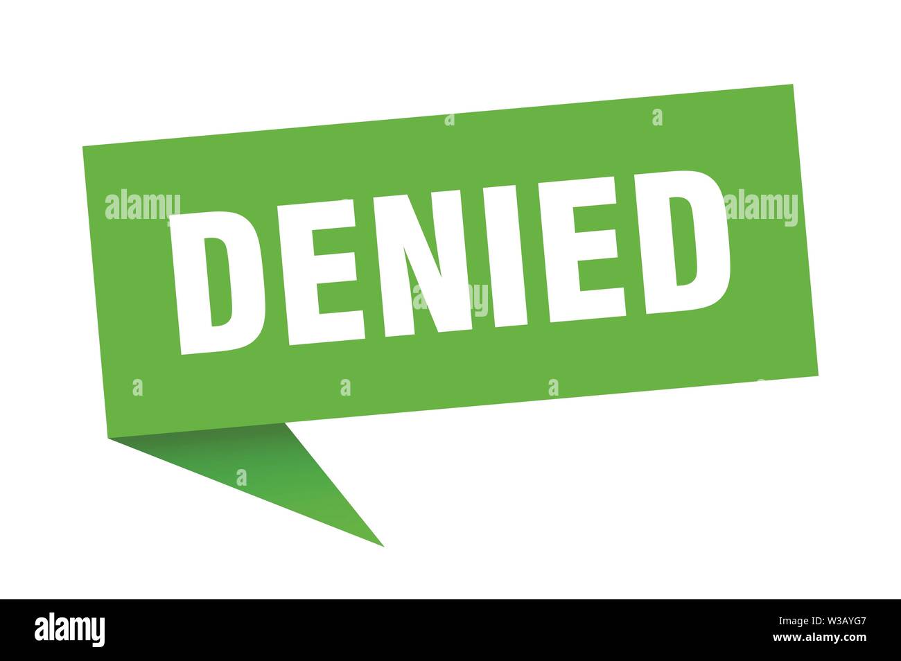 denied speech bubble. denied sign. denied banner Stock Vector Image ...