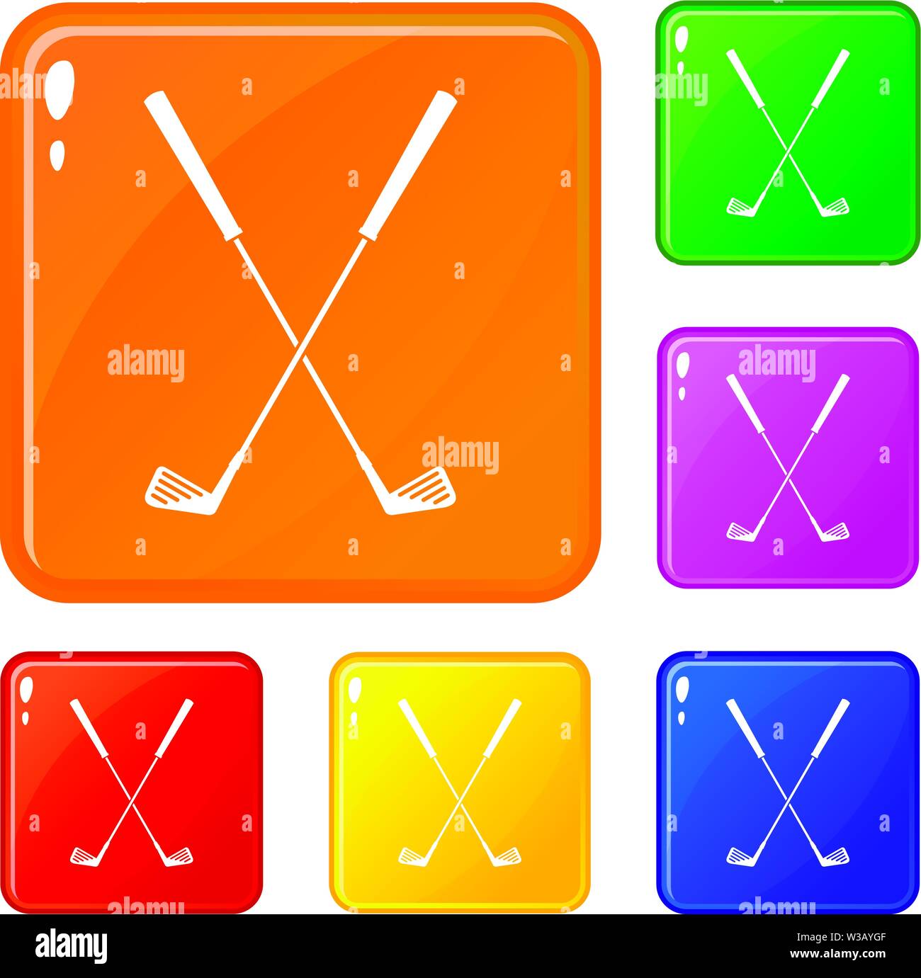 Two golf clubs icons set vector color Stock Vector Image & Art - Alamy